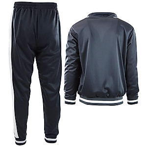 ChoiceApparel Mens Athletic 2 Piece Tracksuit Set (XL, 877-Charcoal)