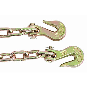 Mytee Products 5/16" Grade 70 Chain and Binder Kit | Includes (4) 5/16" - 3/8" Ratchet Load Binder & (4) 5/16" x 12' G70 Transport Chain w/Grab Hooks | 4700 lbs WLL for Flatbed Truck Trailer Tie Down