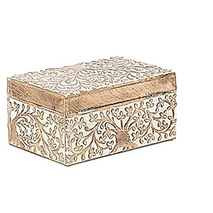 Deco 79 Mango Wood Floral Box with Hinged Lid, Set of 3 8", 10", 12"W, Brown