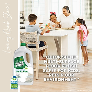 Quick Shine Multi Surface Floor Finish 64oz | Cleaner & Polish to use on Hardwood, Laminate, Luxury Vinyl Plank LVT, Tile & Stone | Safer Choice w/Clean Shine Technology | Protect-Refresh