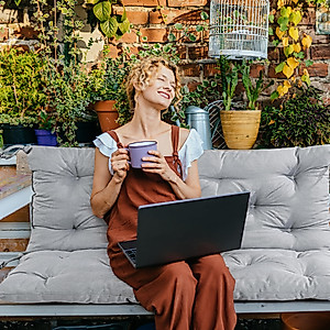 HOMBYS Porch Swing Cushions 3 Seater, Waterproof Replacement Cushions with Ties for Outdoor Swing Daybed, Outdoor Patio Garden Porch Lounger Furniture Swing Cushions