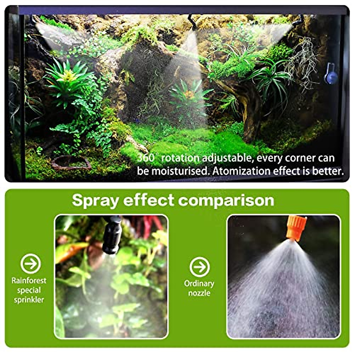 MYGIIKAKA Reptile Fogger Automatic Reptile Mister Fogger for Terrarium, Timed Reptile Humidifiers for Chameleon/Lizard/Snake/Turtle/Frog