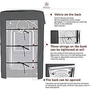 Portable Washing Machine Cover,Top Load Washer Dryer Cover,Waterproof Full-Automatic,Wheel Washing Machine Cover(XL,Grey)