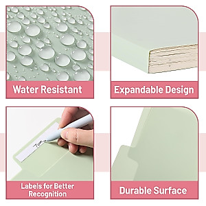 Mr. Pen- Poly File Folders, 1/3 Cut Tab, 6 Pack, Morandi Colors, Letter Size, Colored File Folders, Letter File Folders, Color Folders, Office File Folders, Office Supplies File Folders, File Folder