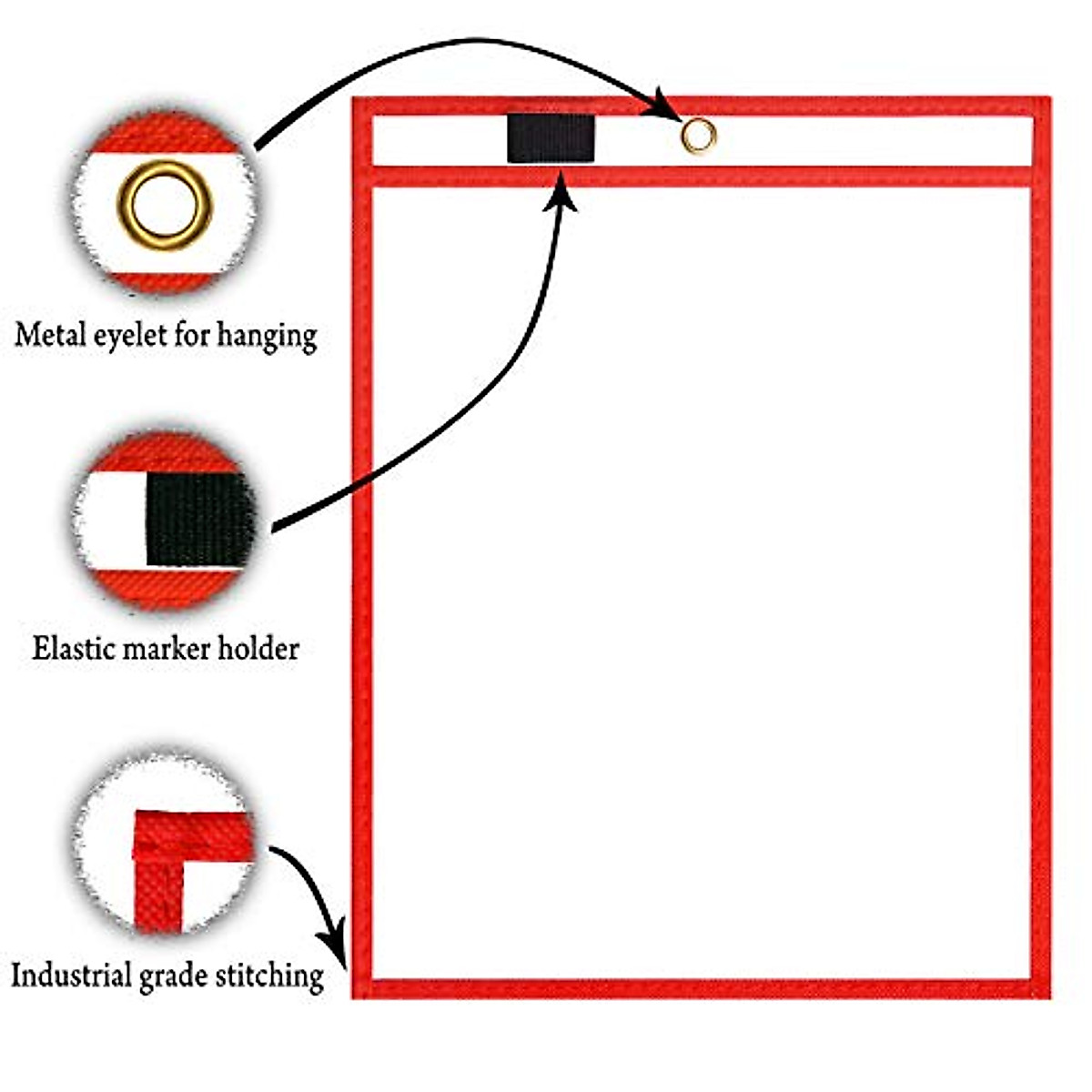 BONBELA Dry Erase Pockets - 12 Pack EASYWipeXL Heavy Duty Sheet Protectors Quickly Wipe to a Flawless Clean - Save a Bundle on 10 x 13 Reusable Dry Erase Sheets Sleeves for Work & School Worksheets