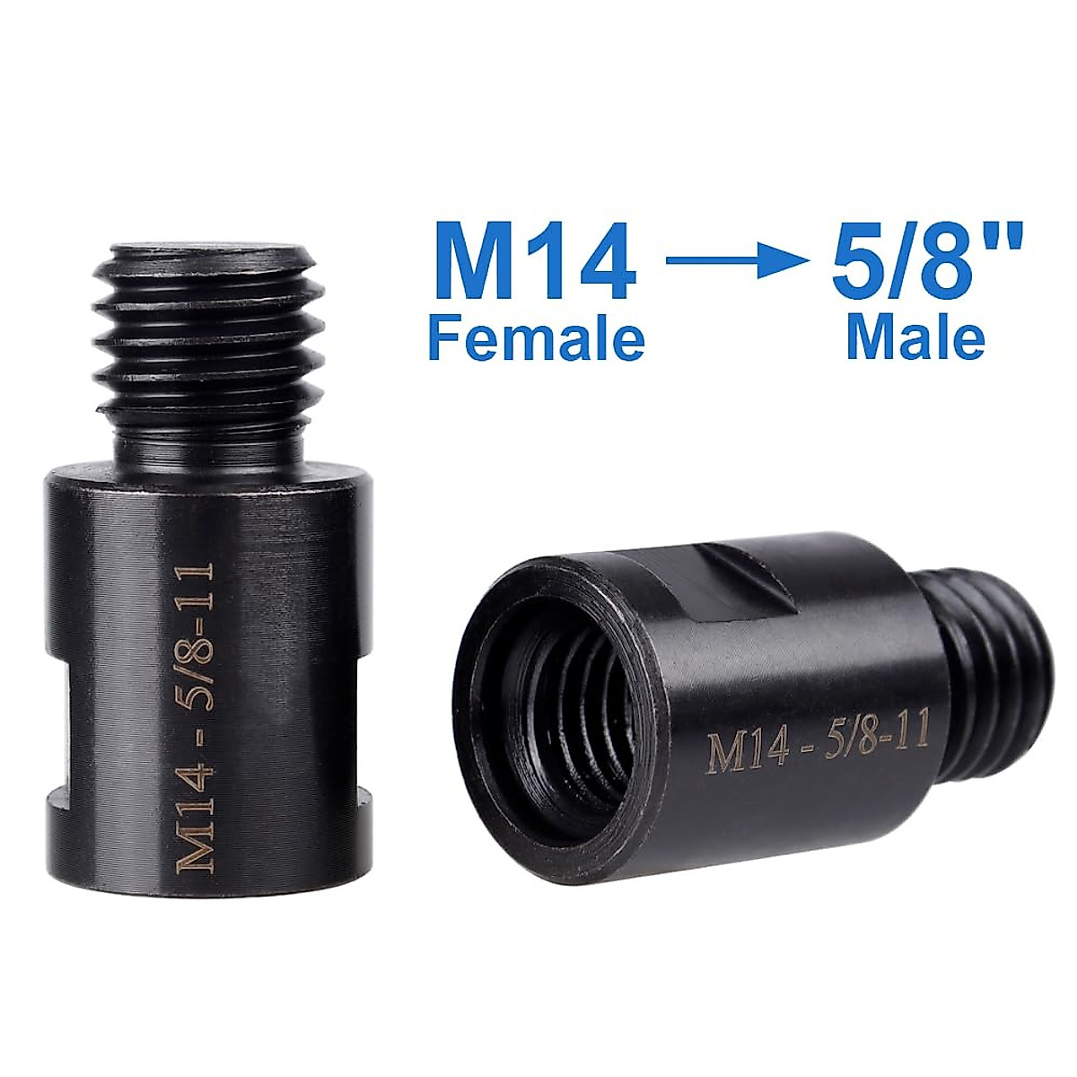 Wolfride M14 to 5/8" Angle Grinder Attachment Adapter M14 female to 5/8-11 male adapter (2 Pcs)