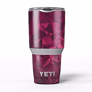 Design Skinz Pink and Red Geometric Triangles - Skin Decal Vinyl Wrap Kit compatible with the Yeti Rambler Cooler Tumbler Cups