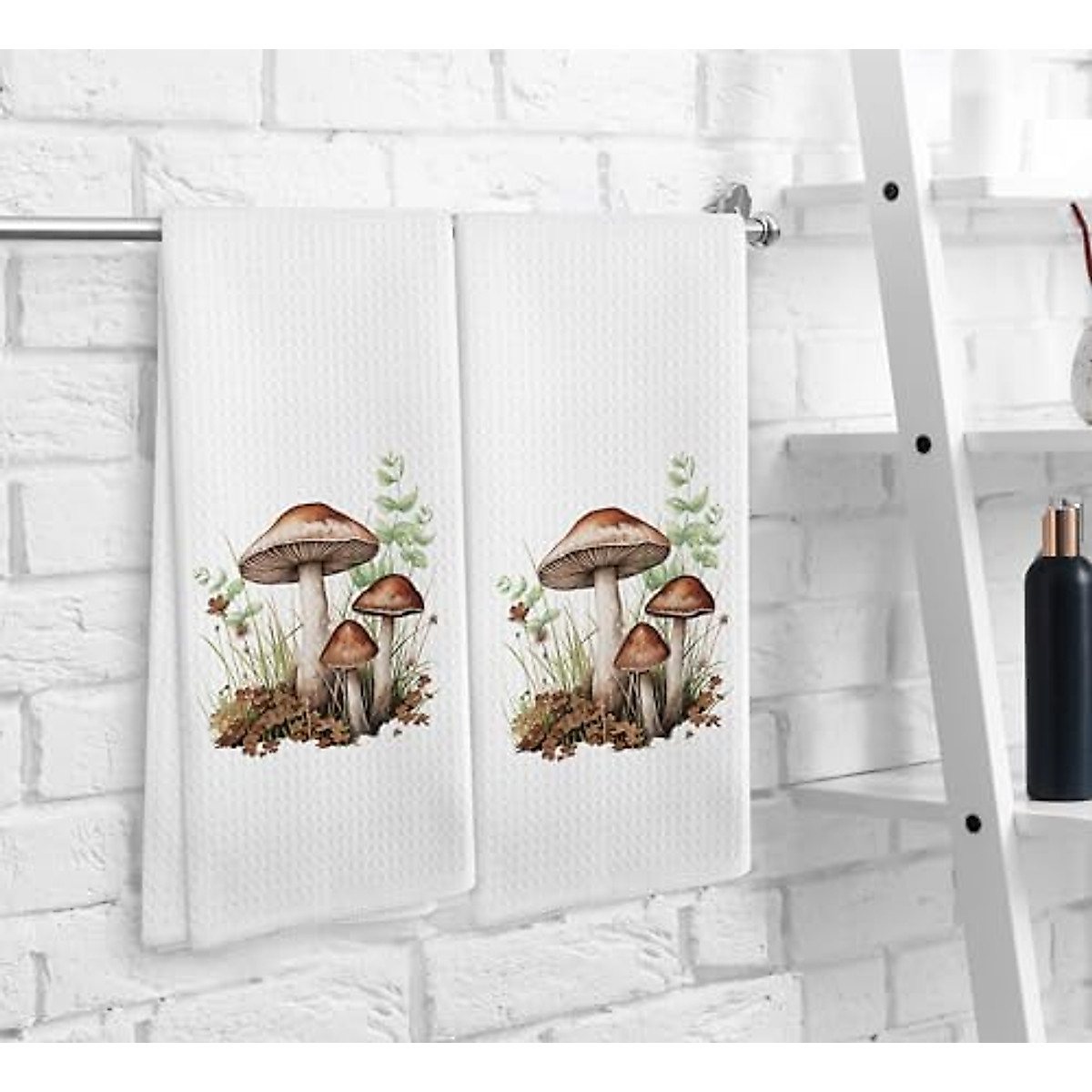 NOQL Mashroom Towel, Mushroom Kitchen Decor Kitchen Towels and Dishcloths Set of 2, Mushroom Hand Towel, Cute Mushroom Decor, Mushroom Home Decor, Mushroom Gifts for Women, 16×24 Inches