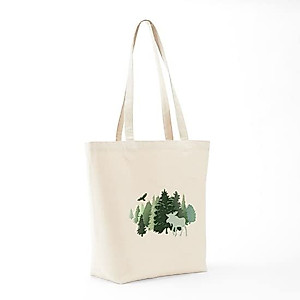 CafePress Moose In The Forest Tote-Bag Natural Canvas Tote-Bag,Shopping-Bag