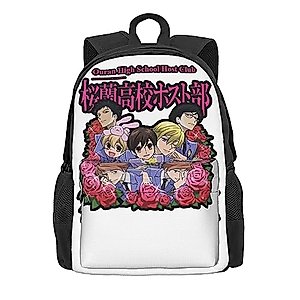 COMFOBOND Anime Ouran High School Host Club Laptop Backpack Lightweight Double Shoulder Bag Travel Daypack Camping Work Hiking For Men Women