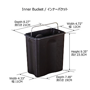 Smartbin 5L 1.3 Gal Stainless Steel Kitchen Trash Can Pedal Dust Bin Waste Basket Garbage Bin with Lid Inner Bucket Rectangular Waste Bin in-Home Recycle Bin