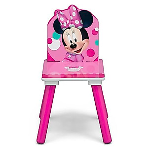 Delta Children Disney Minnie Mouse 3-Piece Toddler Playroom Set– Includes Table, Chair and Toy Box, Pink
