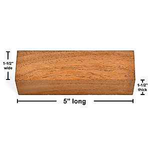 Texas Knifemakers Supply Honey Mesquite Wood Knife Handle Block (Each Piece is Unique) 5" x 1-5/8" x 1-1/4"