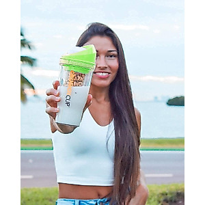 CRUNCHCUP Bundle & Save 15% on Two Portable Cereal Tumblers - No Spoon, No Bowl, It's Cereal on the Go [Green & White]