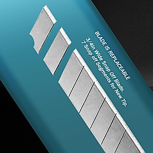 MotoProducts 600 Bulk Turquoise Retractable Utility Knife Wholesale 6 inch Manual Lock Box Cutter Snap Off Blade