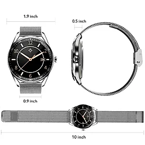 Pard Smart Watch with Make/Answer Calls, Music Contral/Player for iOS/Android Smartphone, Fitness Tracker with Heart Rate/Blood Pressure/Blood Oxygen Monitor for Men and Women, Silver