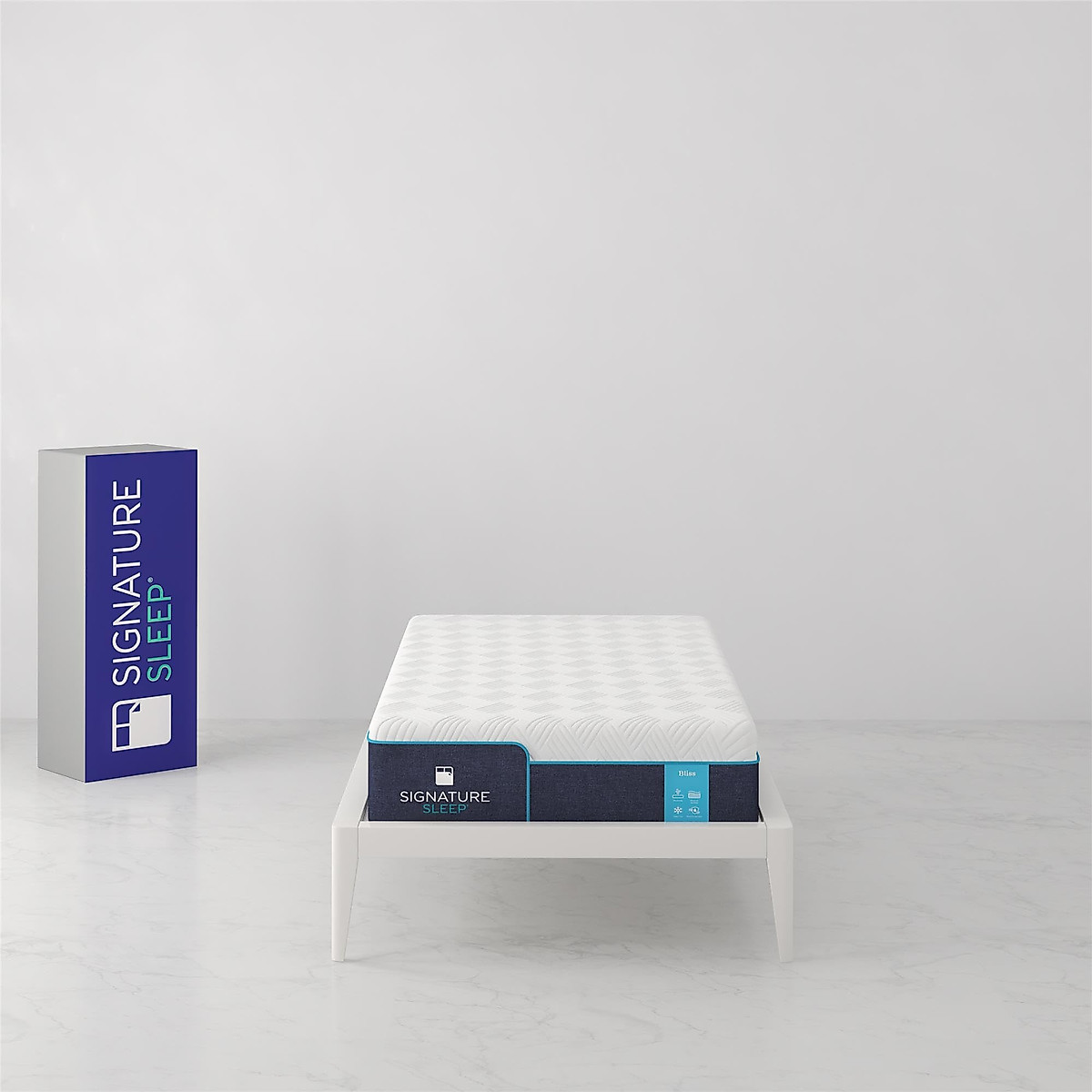 Signature Sleep Bliss 10 Inch Charcoal Cool Gel Memory Foam Mattress-in-a-Box, Medium, Certipur-US and Oeko-TEX, Twin