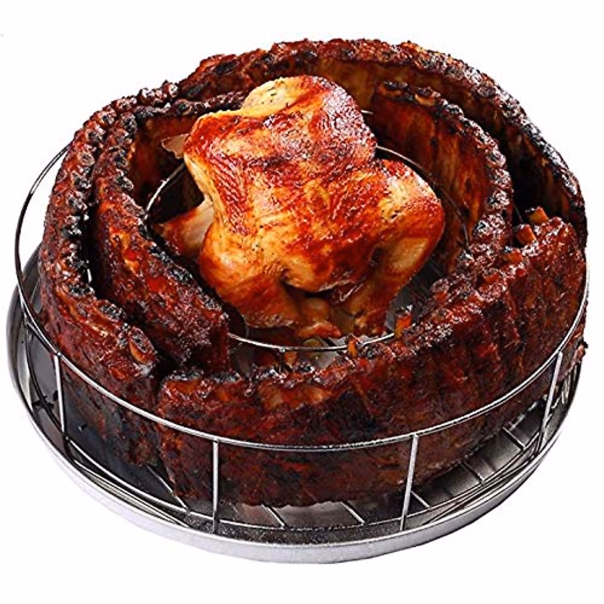 BBQ Guru Rib Rings | Rib Rack for Smoking/Grillings Holds 5 Ribs and a Whole Chicken