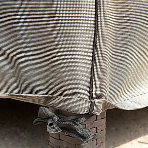 Budge P3W01PM1 English Garden Patio Loveseat Cover Heavy Duty and Waterproof, Medium, Tan Tweed