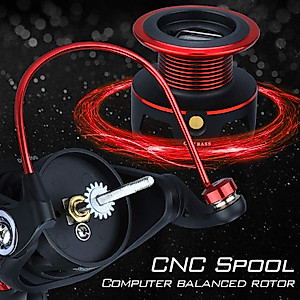 One Bass Fishing reels Light Weight Saltwater Spinning Reel - 39.5 LB Carbon Fiber Drag,12+1 BB Ultra Smooth All Aluminum Inshore Reel for Saltwater or Freshwater