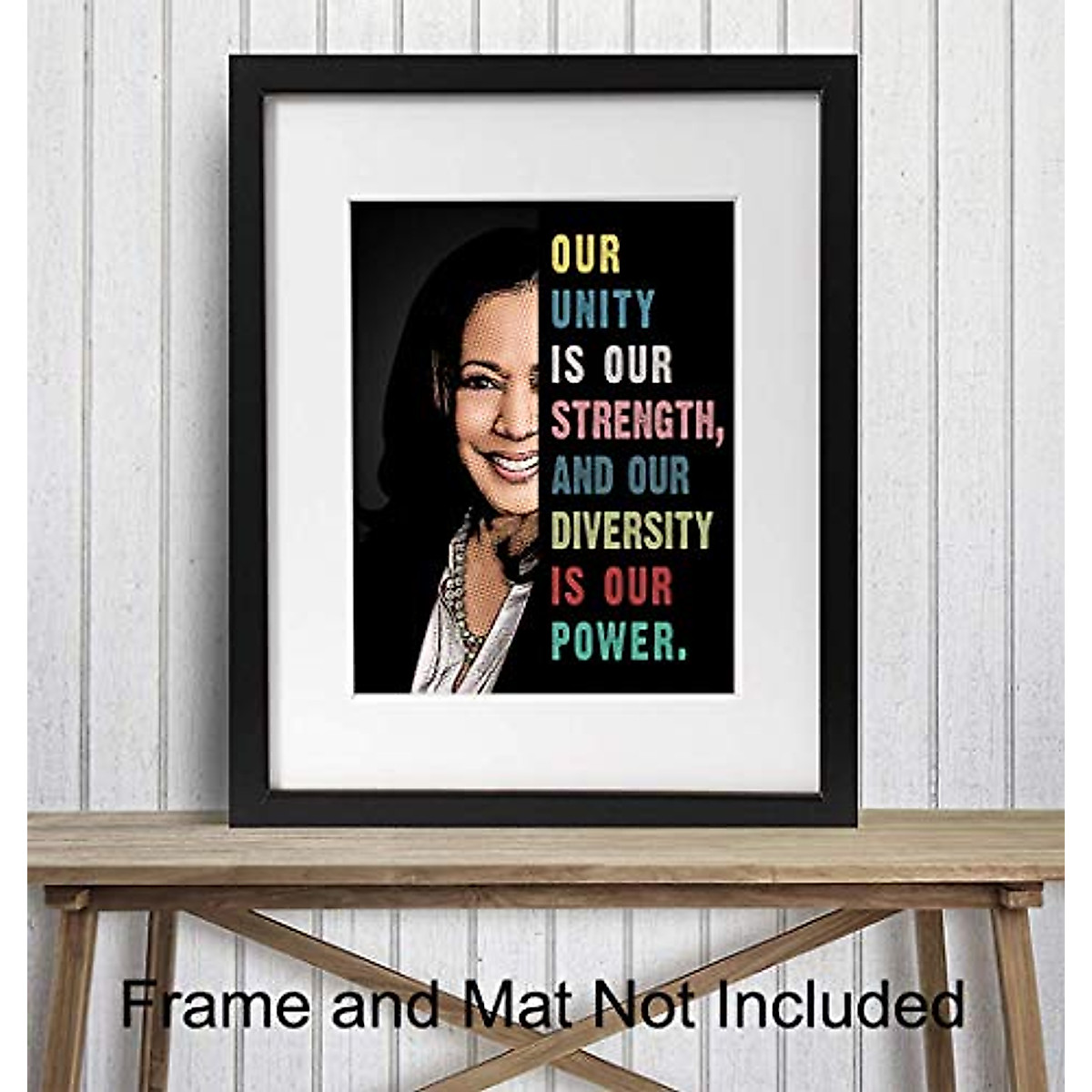 Kamala Harris Madam Vice President Inspirational Quotes Wall Art for African American Women, Girls - Political Gifts - Patriotic Decor - Feminism Feminist Gifts - 8x10 African American Wall Art