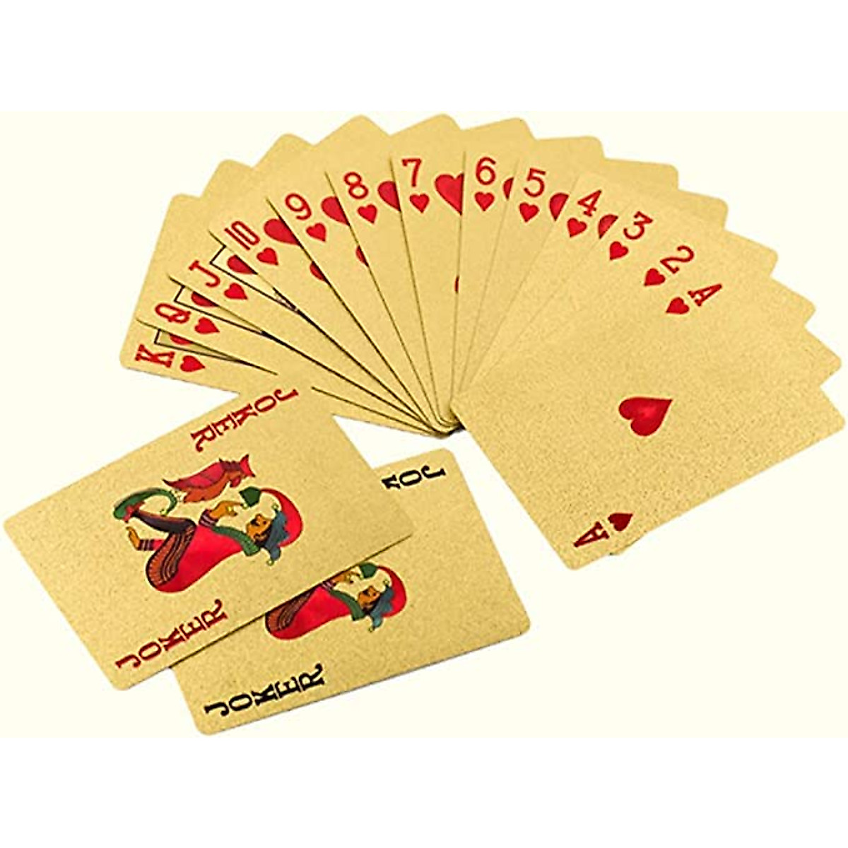 MSTICORA Gold Foil Poker Set - US Dollar Playing Cards - Plastic Playing Cards - Casino Cards(Gold 1 Deck)