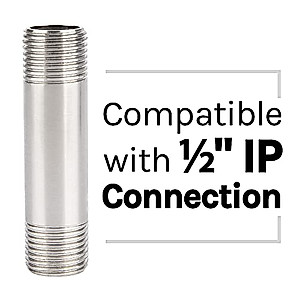 JS Jackson Supplies 3 in. Brushed Nickel Shower Arm for Ceiling-Mounted Rainfall Showerhead