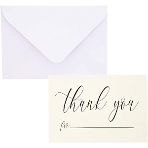 Mini Blank Thank You Gratitude Note Cards with Envelopes (3.7 x 2.5 In, 48 Pack)