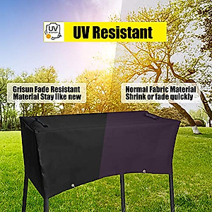 Grisun Patio Cover for Camp Chef 3 Burner Stoves, Waterproof Anti-Fade 3 Burner Stove Cover for PRO90X, TB90LW, TB90LWG, SPG90B, Hooks Design for Fix, Handle for Easy Lifting, 600D Fabric, Black