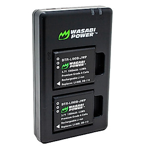 Wasabi Power Battery (2-Pack) and USB-C Dual Charger for Ricoh DB-110 and Ricoh GR III, GR IIIx, Theta X, WG-6, G900