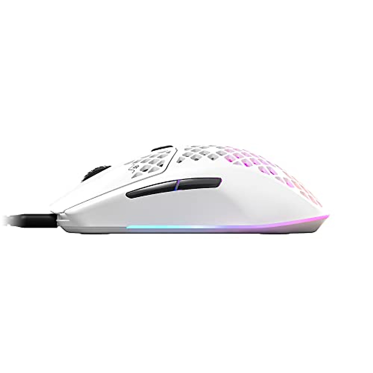 SteelSeries Aerox 3 - Holey RGB Gaming Mouse - Ultra-lightweight Water Resistant Design - 8,500 DPI TrueMove Core Optical Sensor - Snow
