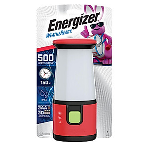 Energizer LED Camping Lantern Flashlight, Battery Powered LED Lanterns for Hurricane Supplies, Survival Kit, Camping Accessories, 500 Lumens Water Resistant Camping Light