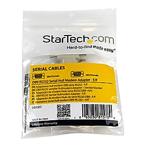 StarTech.com DB9 RS232 Serial Null Modem Adapter - F/F - Null modem adapter - DB-9 (F) to DB-9 (F) - NM9FF