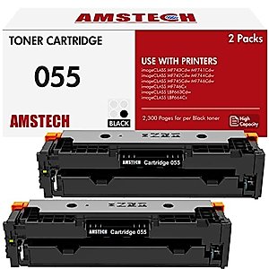 055 055H MF743Cdw Standard Capacity Black Toner Cartridge 2 Pack Compatible Replacement for Canon 055 CRG-055 for Canon Color ImageCLASS MF743Cdw MF741Cdw MF746Cdw MF740C MF745Cdw LBP664Cdw Printer