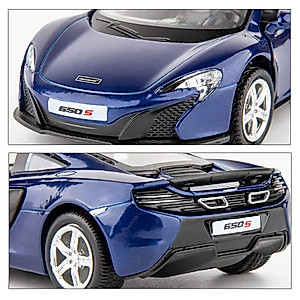 TGRCM-CZ 1/36 Scale McLaren 650S Casting Car Model, Zinc Alloy Toy Car for Kids, Pull Back Vehicles Toy Car for Toddlers Kids Boys Girls Gift (Blue)