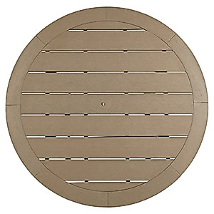 Signature Design by Ashley Fairen Trail Modern Round Bar Table with Umbrella Option , Black & Brown