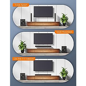 GEOYEAO Sound Bars for TV with Subwoofer, 2.1ch Home Audio Soundbar & 3D & Deep Bass Subwoofer | Bluetooth & Multi-Connection | 2-in-1 Detachable Design | TV Surround Sound Speaker System