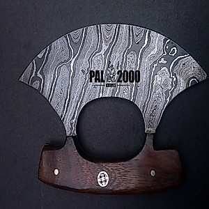 Knives - Alaskan Ulu - Mezzaluna Ulu Knife - Pizza Cutter Ulu - Traditional Ulu - Handmade Damascus Steel - Ulu Knife - Vegetable Chopping Ulu - Blade Ulu Knife - 9330
