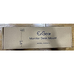 Ergear Monitor Mount for Most 13-32" Computer Screens up to 17.6lbs, Improved LCD LED Monitor Riser, Adjustable Height and Angle, Single Desk Mount Stand, Black, EGCM12