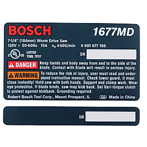 Bosch Parts 1619X01789 Nameplate