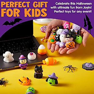 JOYIN 48 Pcs Halloween Mochi squishy toys Bulk, Halloween Toys for Halloween Party Favors Decoration, Trick or Treats Sensory Stress Relief Toy, Classroom Prizes Goodie Bag Filler Kids Gift