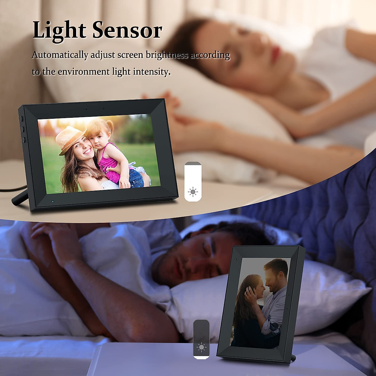 Digital Picture Frame 10.1 Inch Smart WiFi Digital Photo Frame IPS HD Touch Screen Video Call Photo Frame with 16GB Storage, Auto-Rotate, Easy Setup to Share Photos or Videos Remotely via AiMOR APP