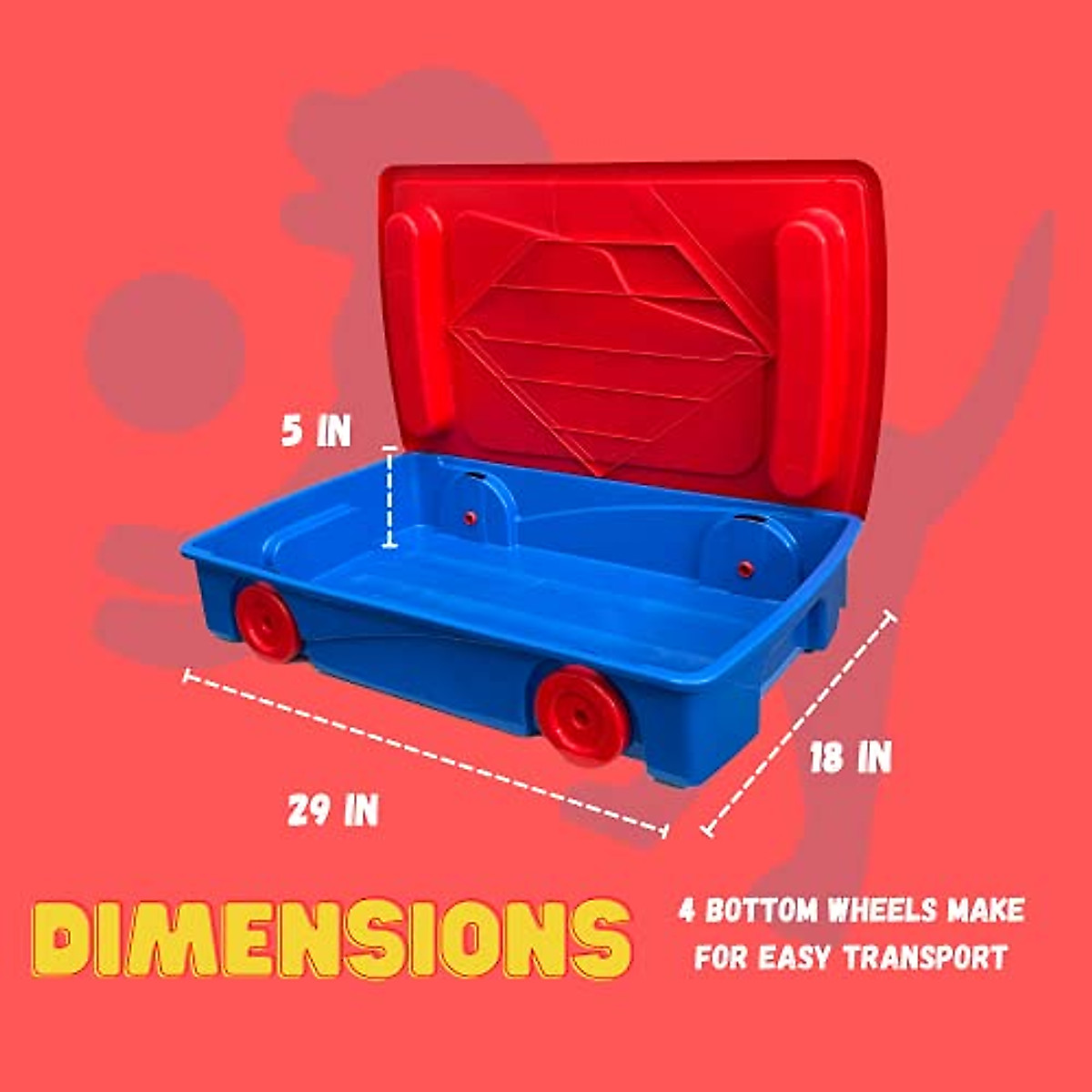 Back Bay Play Under Bed Storage Toy Organizer bin & Kids Sandbox with Cover, Toy Storage Sensory Toys for Toddlers 1-3 and up (Blue)