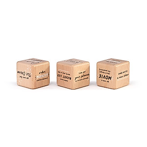 DEMDACO Date Night Conversation Starter Woodgrain 2 inch Wood Activity Dice Set