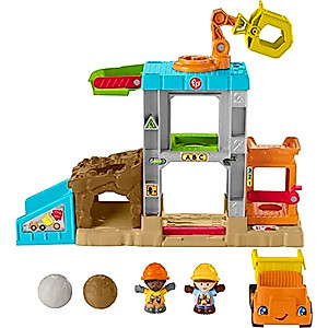 Fisher-Price Little People Toddler Learning Toy Load Up ‘N Learn Construction Site Playset With Dump Truck For Ages 18+ Months