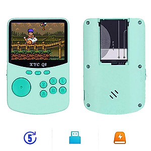 HDStore 2020 New Portable Retro Pocket Video Gaming Console 16bit Game Retro Handheld Video Games Console Support NES SNES MAME MD GBA XYC Q8 Arcade Game - Green Color