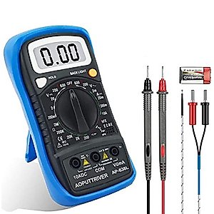 Digital Multimeter AP-838L Manual Range AC DC Amp Multimeter, Electric Tester Ohmmeter with Diode and Continuity Detector, Backlit Display and Insulated Rubber