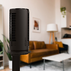 Vornado ATOM 1S Compact Oscillating Tower Fan with Removable Stand, 40" tall, 4 Speeds , Black