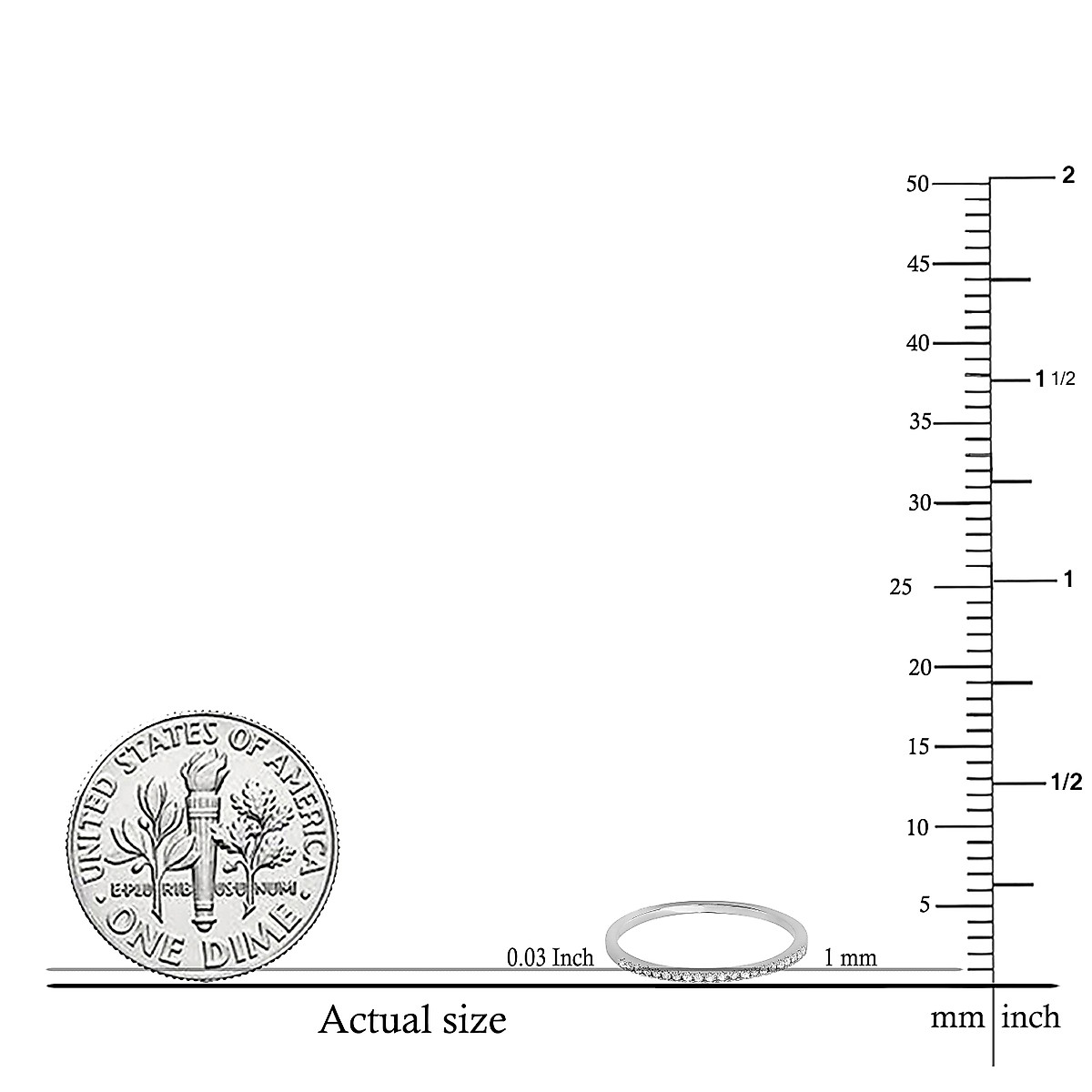 Dazzlingrock Collection 0.08 Carat (Cttw) Round White Diamond Minimalist Stackable Wedding Band for Women in 10K Solid White Gold, Size 6