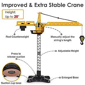 iPlay, iLearn Construction Site Vehicle Toy, Kids Engineering Play Truck Set, Tractor Digger Crane Dump Excavator Cement Steamroller, Birthday Stocking Stuffer Gift 3 4 5 Year Old Toddler Boy Children